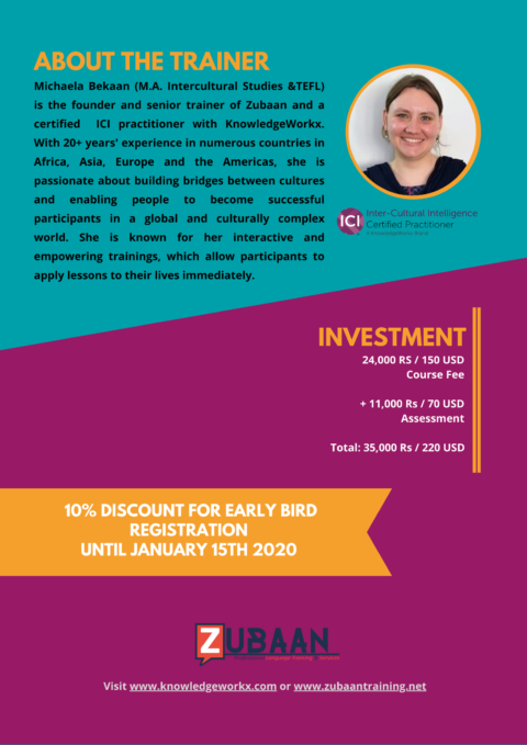 Inter-Cultural Intelligence Training - Zubaan